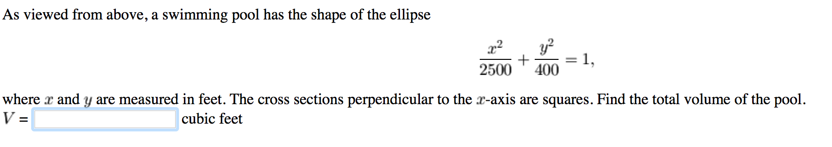 Solved As viewed from above, a swimming pool has the shape | Chegg.com