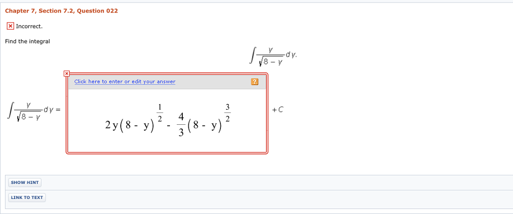 Solved Find The Integral Integral Y squareroot 8 Y Dy Chegg solved-find-the-integral-integral-y-squareroot-8-y-dy-chegg