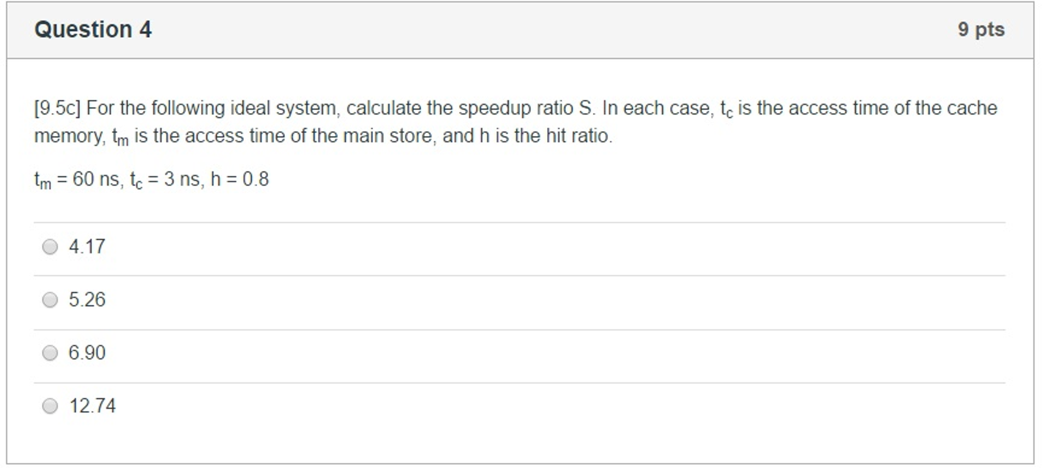 Solved For the following ideal system, calculate the speedup | Chegg.com