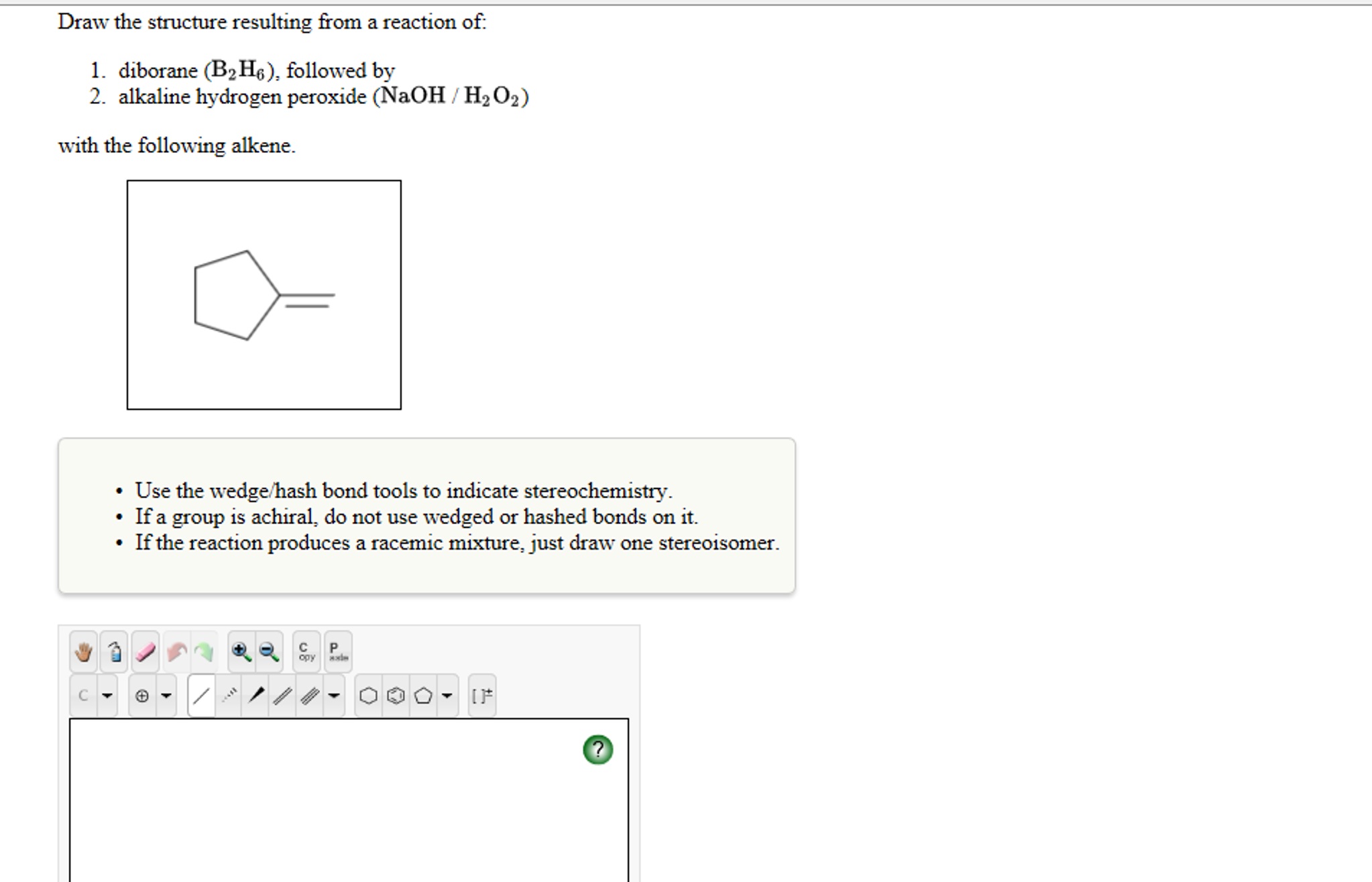 Solved Draw the structure resulting from a reaction of: | Chegg.com