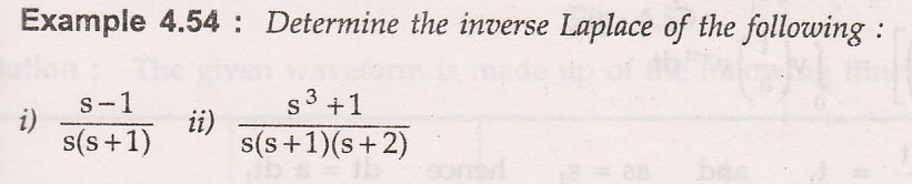 Solved Example 4.54 Determine the inverse Laplace of the | Chegg.com