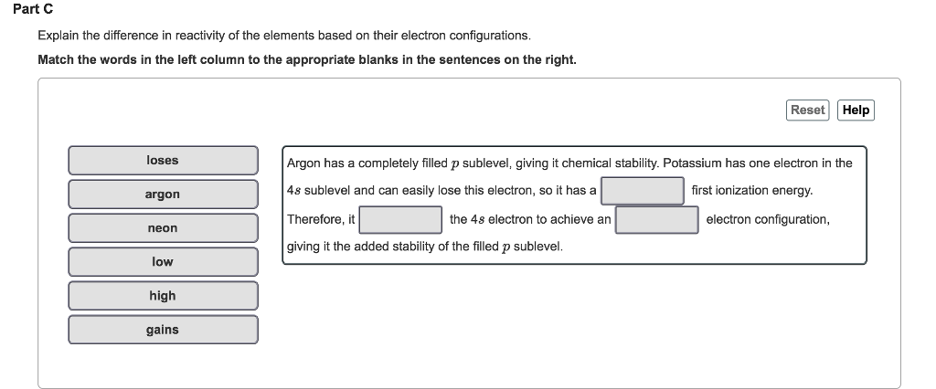 Solved Explain the difference in reactivity of the elements | Chegg.com