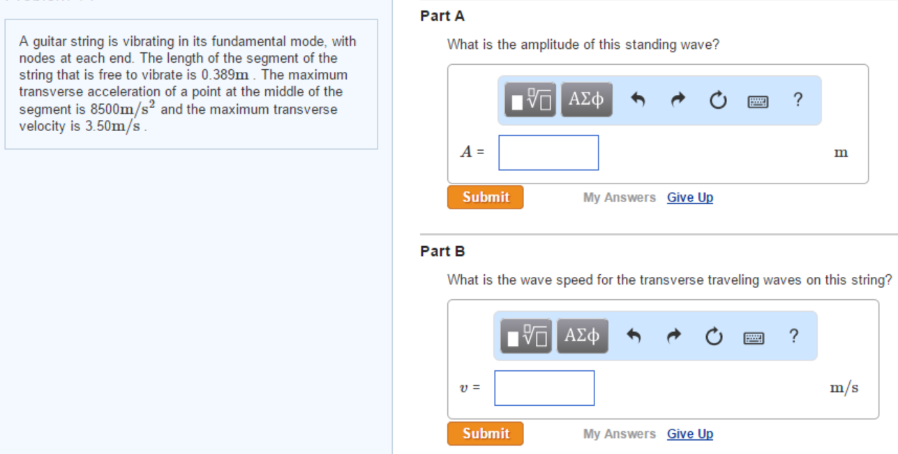 Solved A guitar string is vibrating in its fundamental mode, | Chegg.com