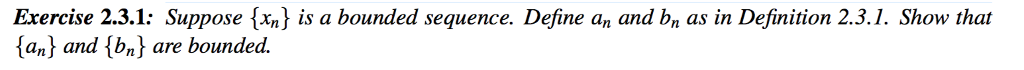 Solved Exercise 2.3.1: Suppose txn is a bounded sequence. | Chegg.com