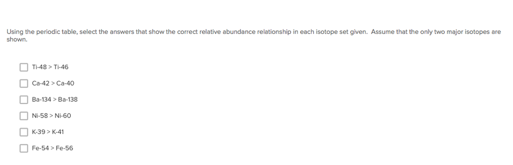 Solved Using the periodic table, select the answers that | Chegg.com