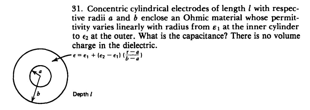 Solved Concentric cylindrical electrodes of length l with | Chegg.com