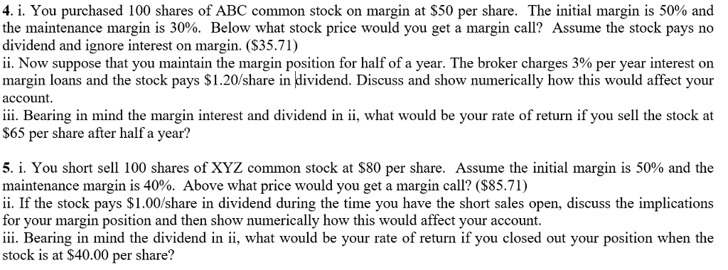 Solved You purchased 100 shares of ABC common stock on | Chegg.com