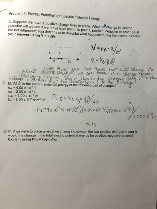 Solved Problem 4: Problem 4: Electric Potential and Electric | Chegg.com
