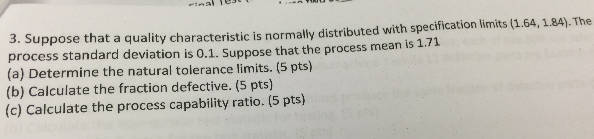 Solved Suppose that a quality characteristic is normally | Chegg.com