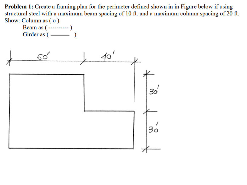 Solved Problem 1: Create a framing plan for the perimeter | Chegg.com
