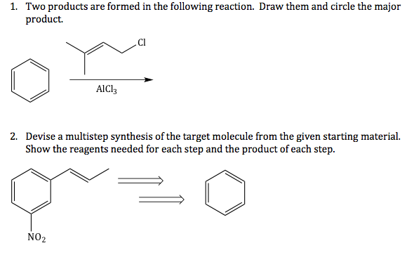 Solved Two products are formed in the following reaction. | Chegg.com
