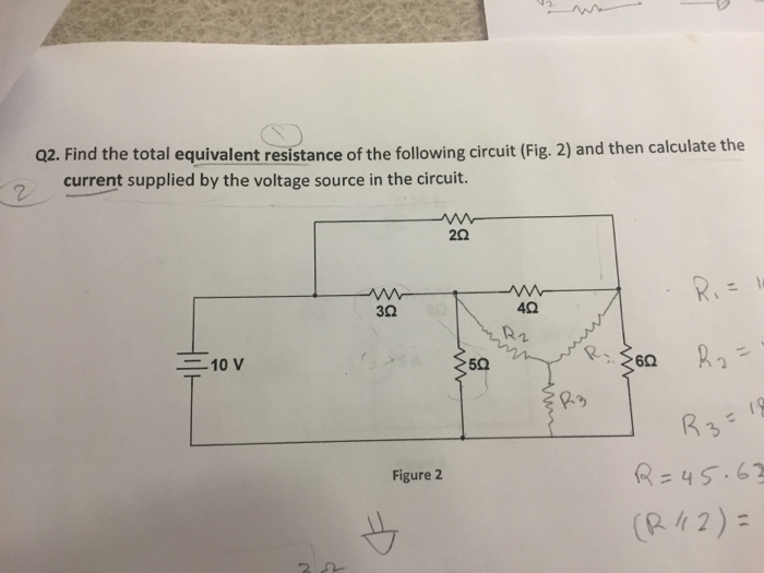 Solved Find the total equivalent resistance of the following | Chegg.com