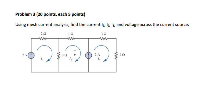 Solved Using mesh current analysis, find the current I_1, | Chegg.com