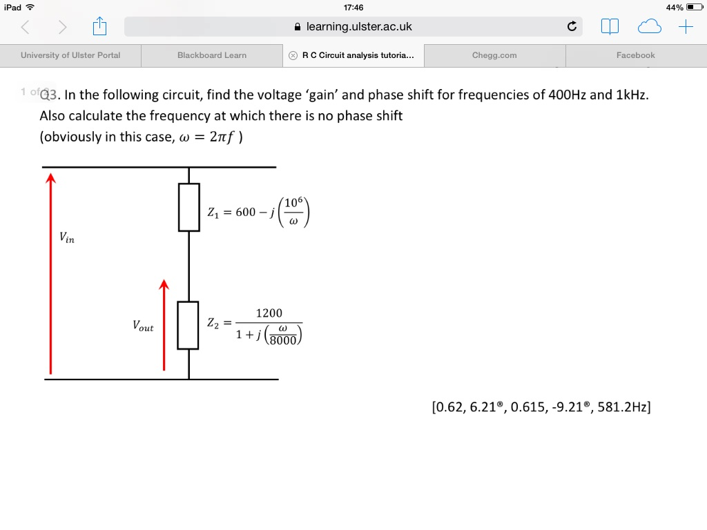 Solved In the following circuit, find the voltage 'gain' and | Chegg.com