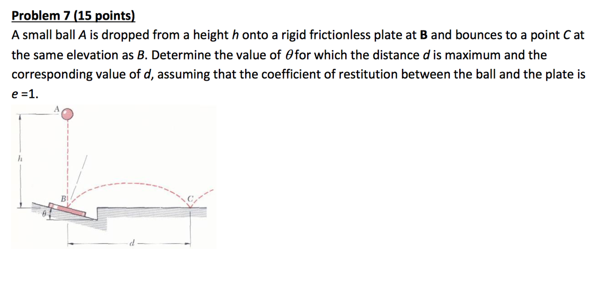 Solved A small ball A is dropped from a height h onto a | Chegg.com