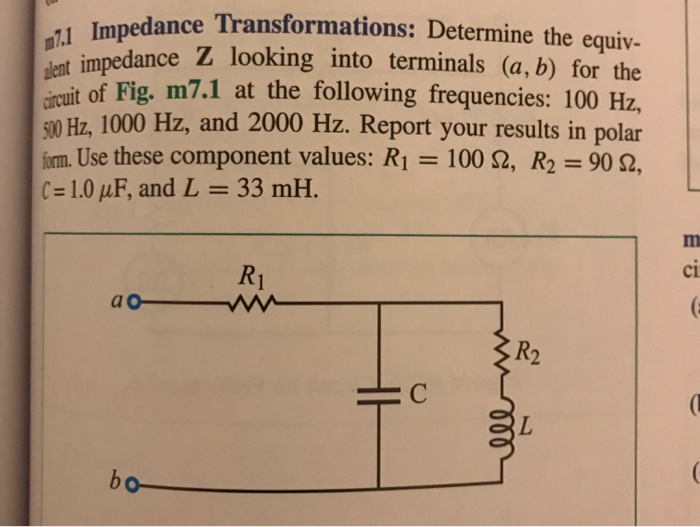 Solved Impedance Transformations: Determine the equivalent | Chegg.com