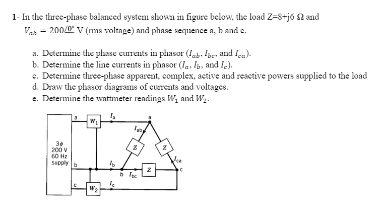 Solved In the three-phase balanced system shown in figure | Chegg.com