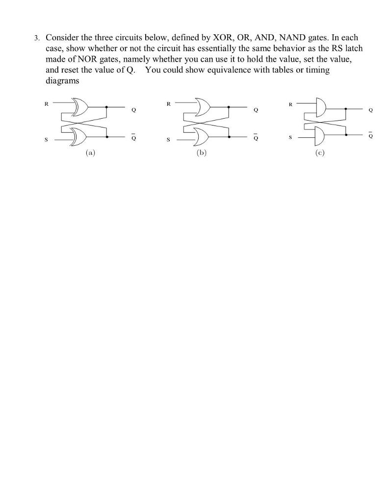 Solved 3. Consider the three circuits below, defined by XOR, | Chegg.com