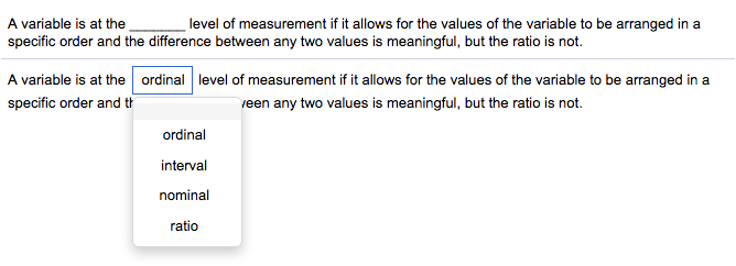 Solved A variable is at the level of measurement if it | Chegg.com