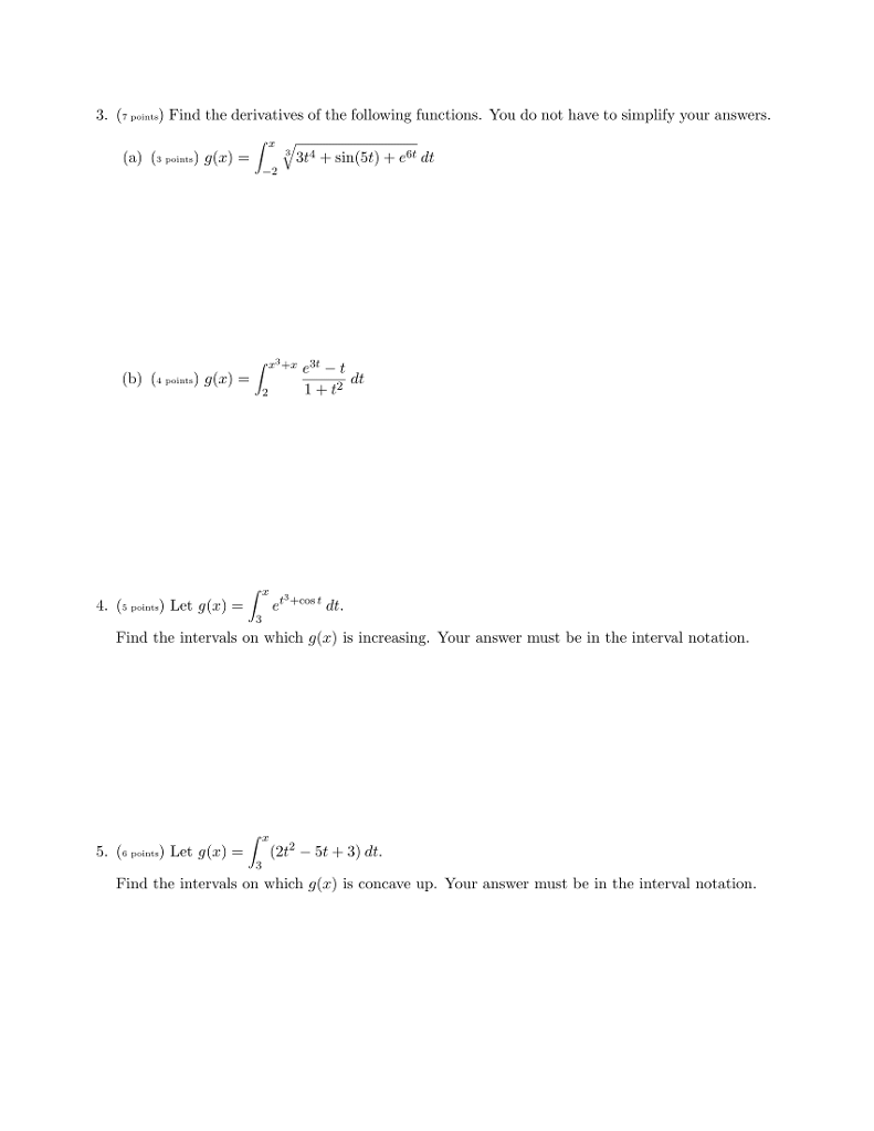 Solved Find the derivatives of the following functions. You | Chegg.com