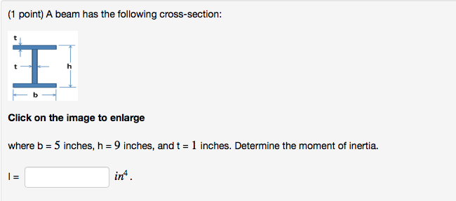 Solved A beam has the following cross-section: Click on the | Chegg.com