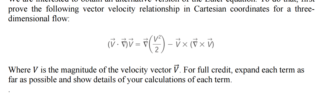 Prove the following vector velocity relationship in | Chegg.com