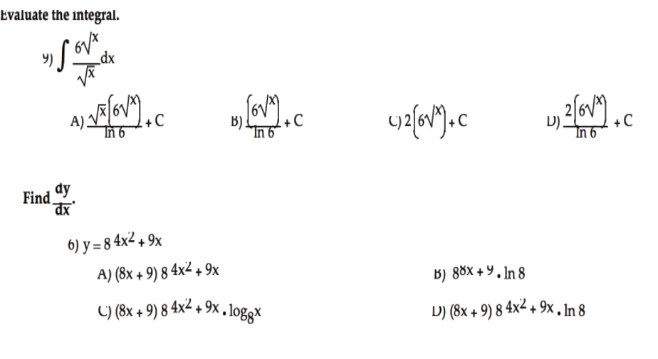 Solved Evaluate the integral. integral 6 Squareroot | Chegg.com