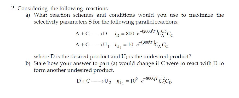 Solved Considering the following reactions a) What reaction | Chegg.com