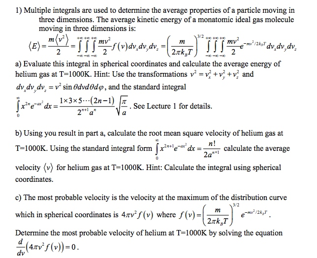 1) Multiple integrals arc used to determine the | Chegg.com