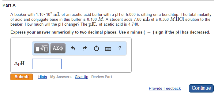 Solved A beaker with 1.10 x 10^2 mL of an acetic acid buffer | Chegg.com