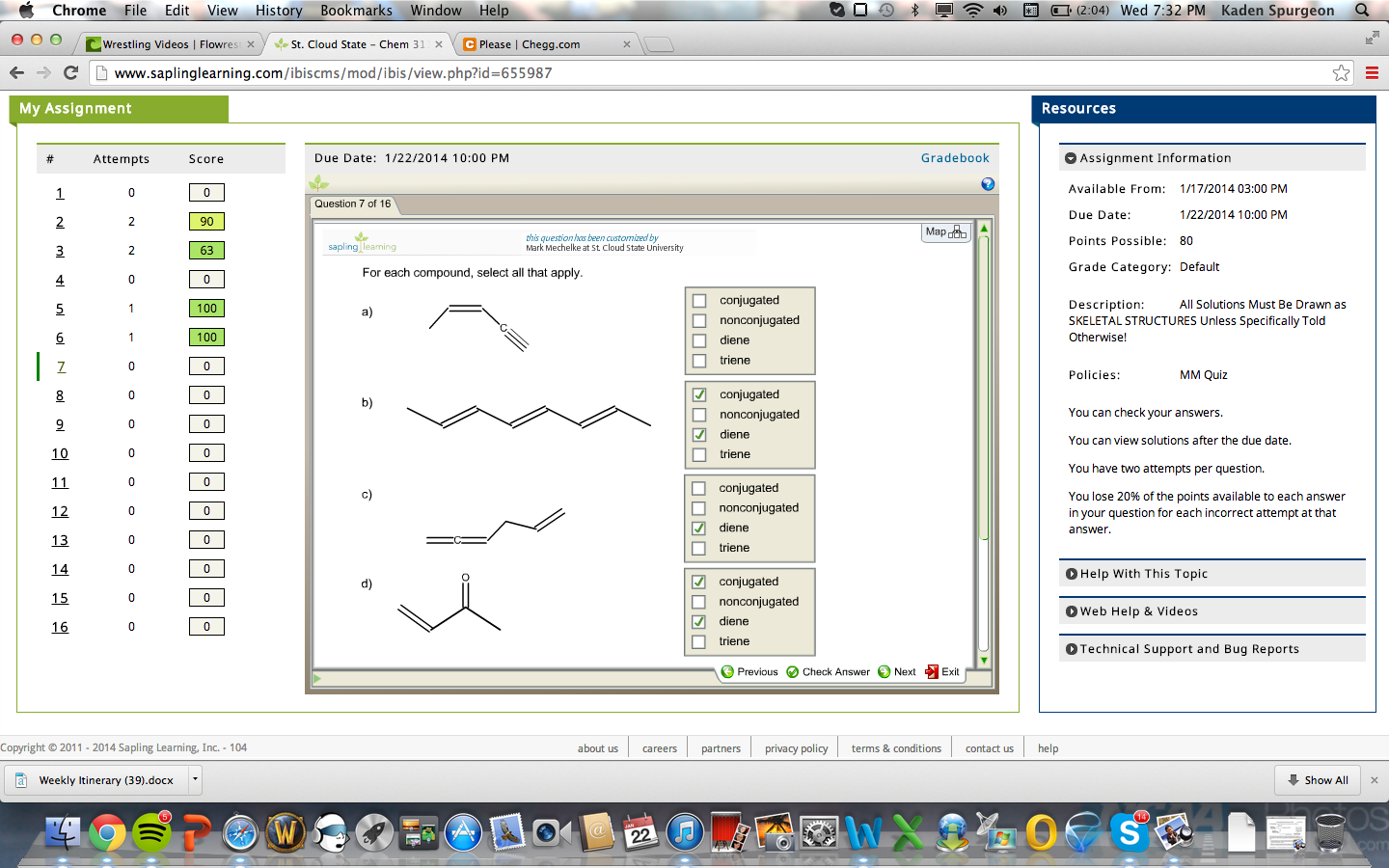 Solved For each compound, select all that apply. | Chegg.com