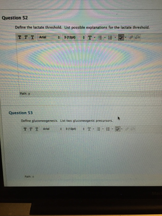 Solved Define the lactate threshold. List possible | Chegg.com