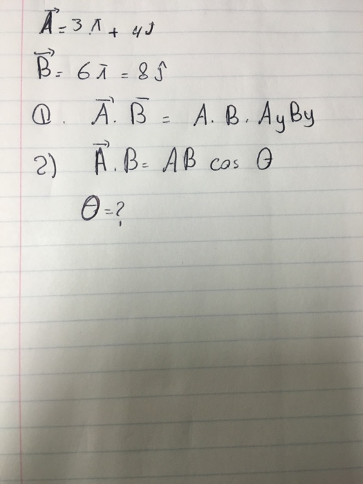 Solved A vector = 3 i vector + 4j vector B vector = 6 i | Chegg.com