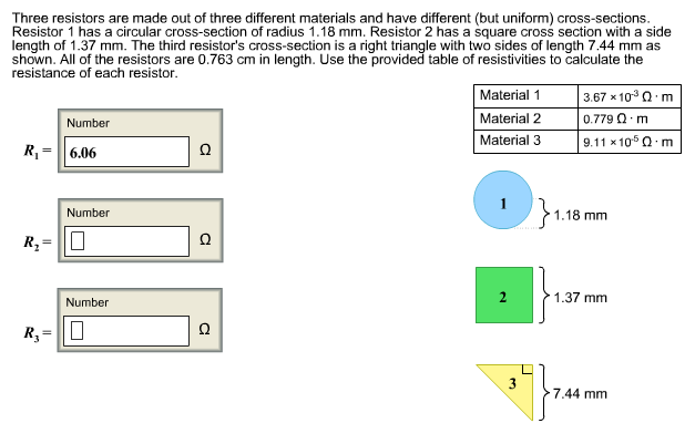 Solved Three resistors are made out of three different | Chegg.com