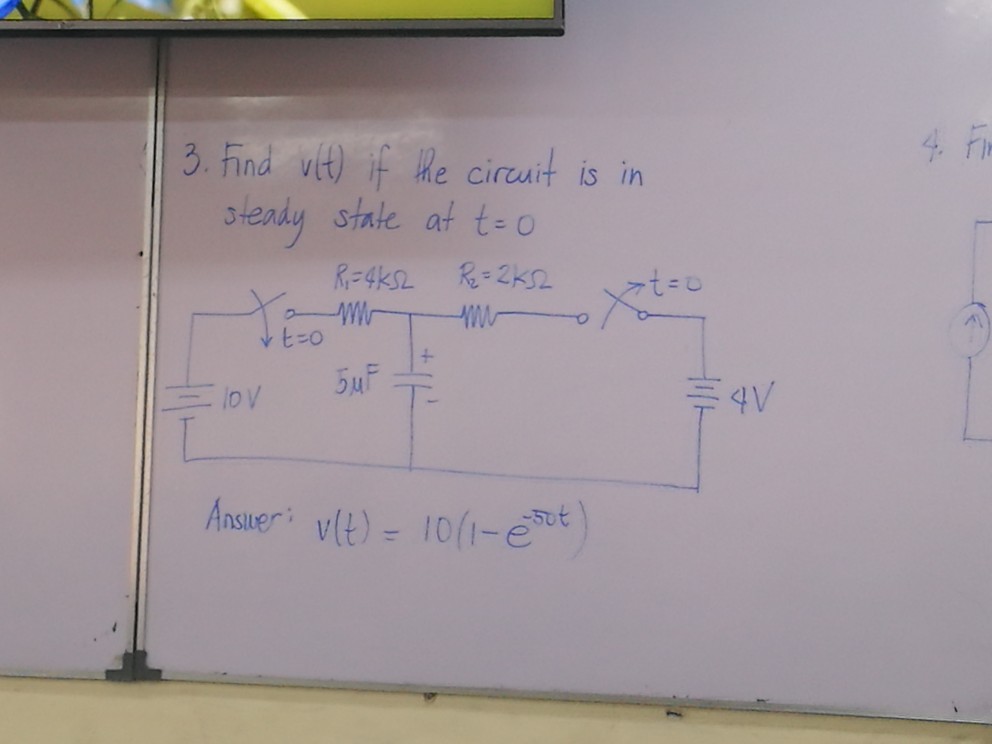 Solved Find v(t) if the circuit is in steady state at t = 0 | Chegg.com