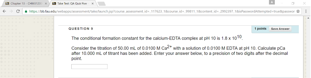 The conditional formation constant for the | Chegg.com