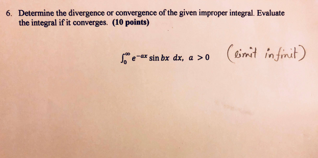 Solved 6. Determine the divergence or convergence of the | Chegg.com Solved 6. Determine the divergence or convergence of the | Chegg.com