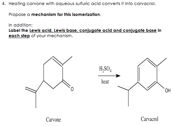 Solved Heating carvone with aqueous sulfuric acid converts | Chegg.com