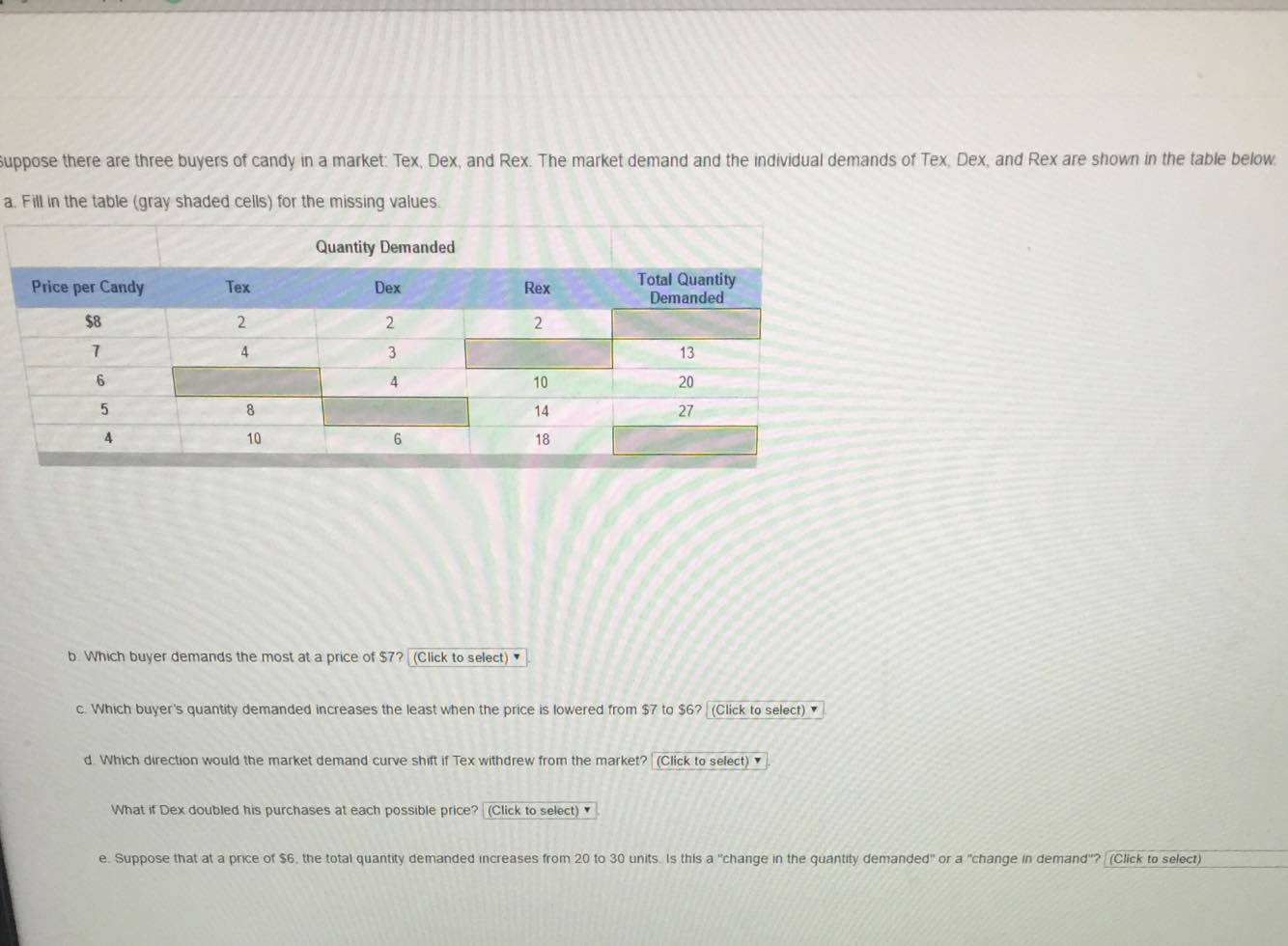 Solved Suppose there are three buyers of candy in a market: | Chegg.com