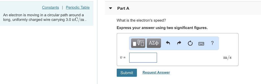Solved Constants| Periodic Table Part A An electron is | Chegg.com