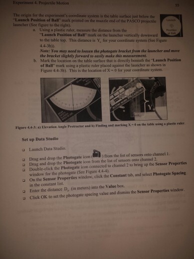 Solved Experiment 4 Projectile Motion 4.1 Materials to be | Chegg.com