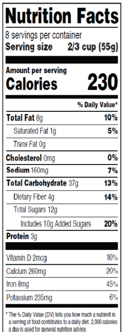 Solved Nutrition Facts 8 servings per container Serving size | Chegg.com