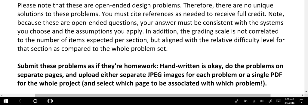 Please note that these are open-ended design | Chegg.com