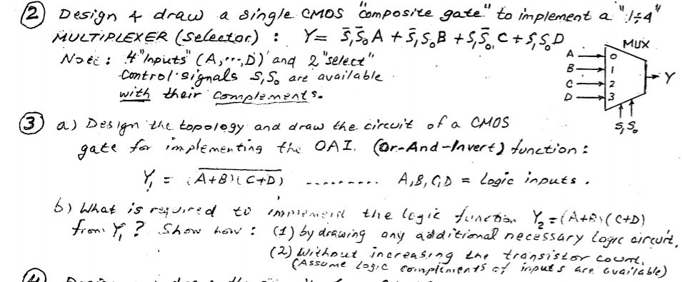Solved Design And Draw A Single Cmos Composite Gate To 6975
