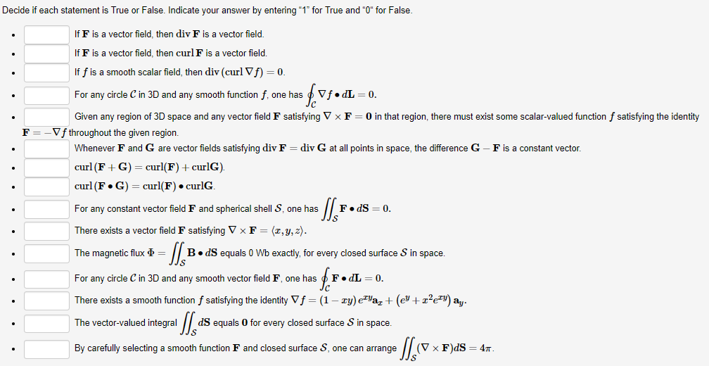 Solved Decide if each statement is True or False. Indicate | Chegg.com