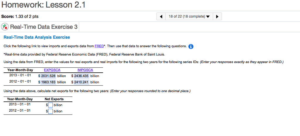 Solved Homework: Lesson 2.1 Score: 1.33 of 2 pts %) | Chegg.com