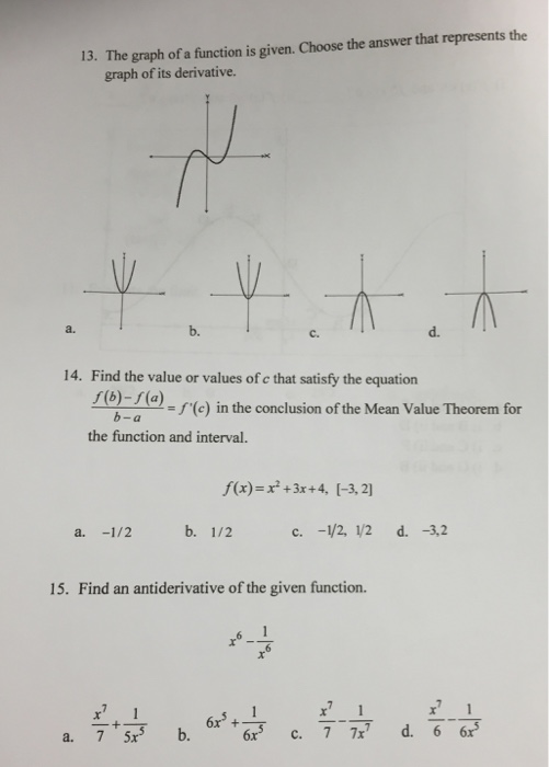 Solved The graph of a function is given. Choose the answer | Chegg.com
