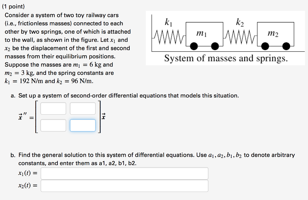 Solved Consider a system of two toy railway cars (i.e., | Chegg.com