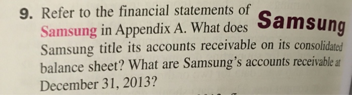 Solved 9. Refer to the financial statements of Samsung | Chegg.com