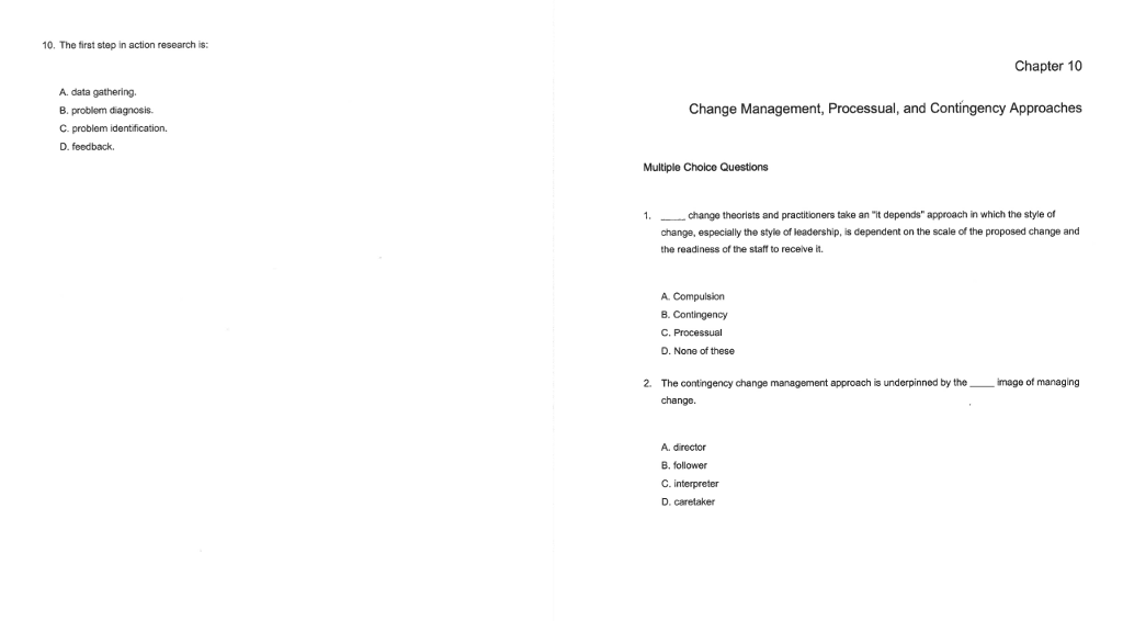 Solved 10. The first step in action research is: Chapter 10 | Chegg.com